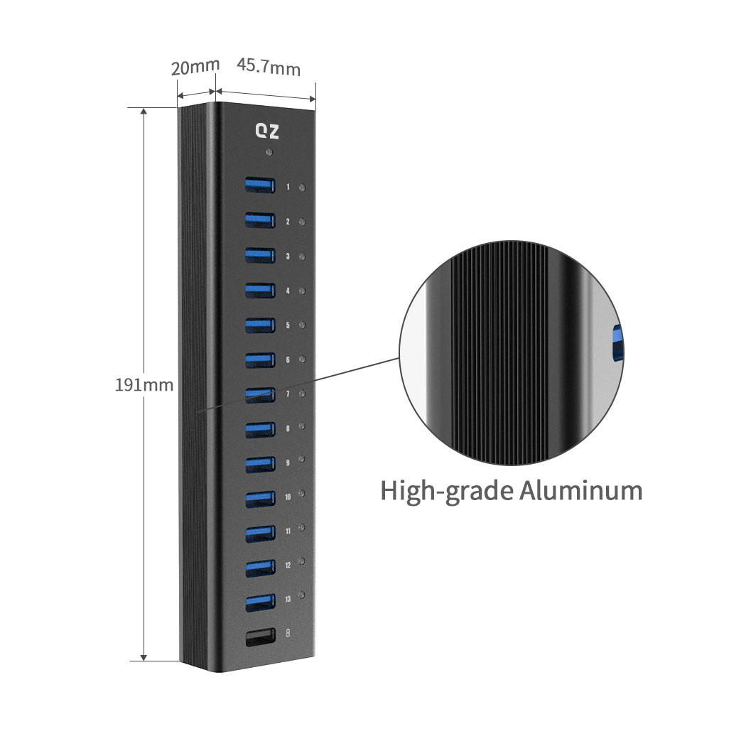 Buy QZ USB Power Hub 14 Port | USB Hub With Power Adapter | USB Hub ...