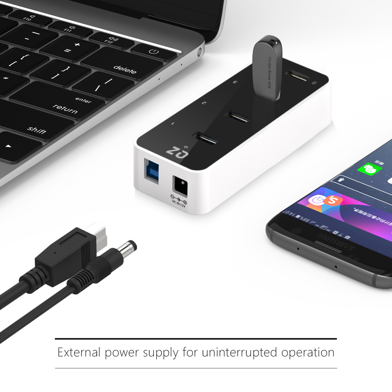 Buy QZ USB Power Hub | USB Hub With Power Adapter | USB Hub With Power ...