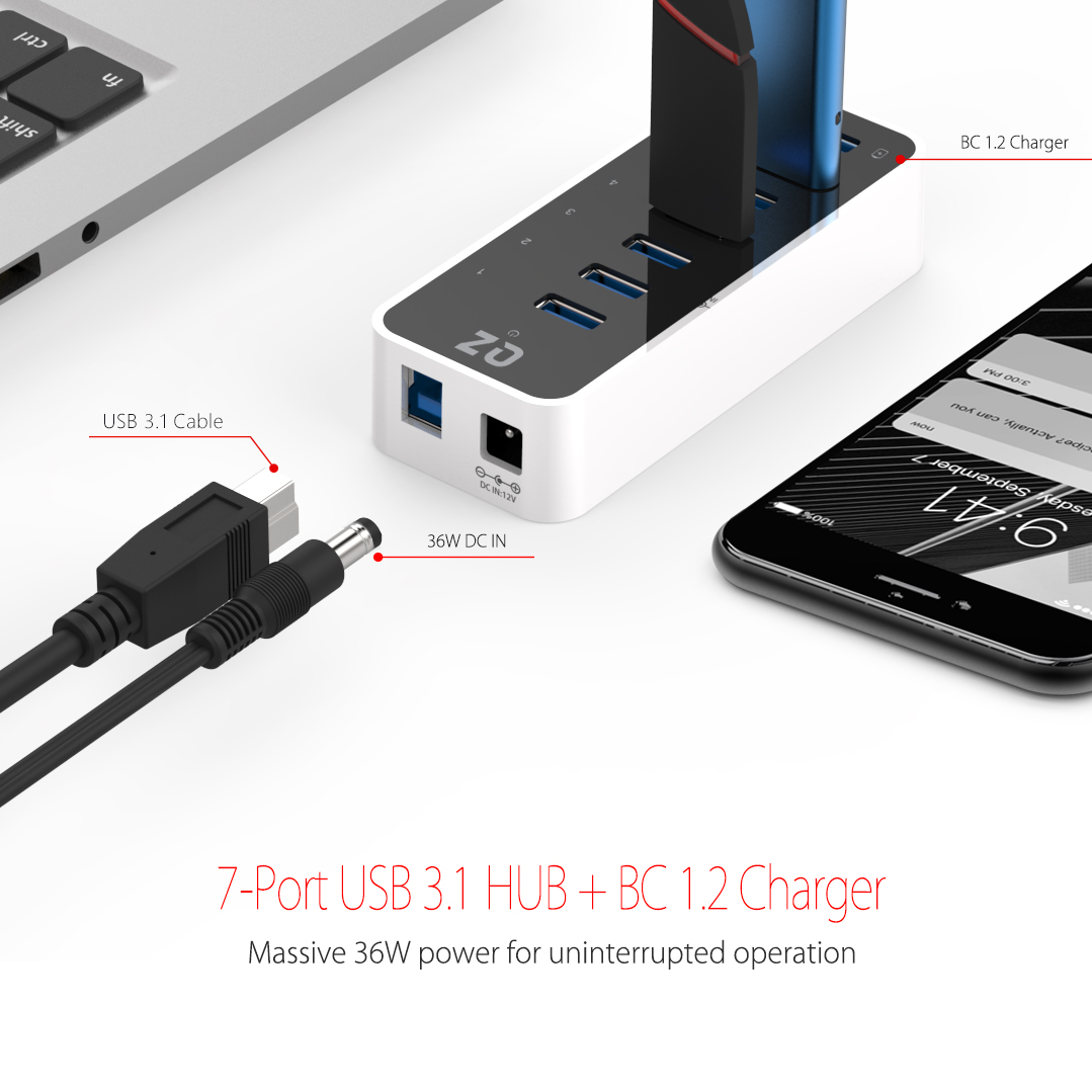Buy QZ USB Power Hub | USB Hub With Power Adapter | USB Hub With Power ...