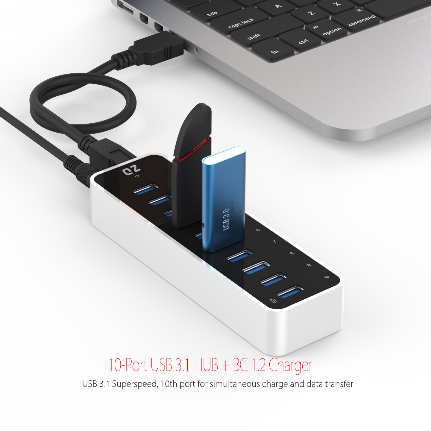 Buy QZ USB Power Hub | USB Hub With Power Adapter | USB Hub With Power ...