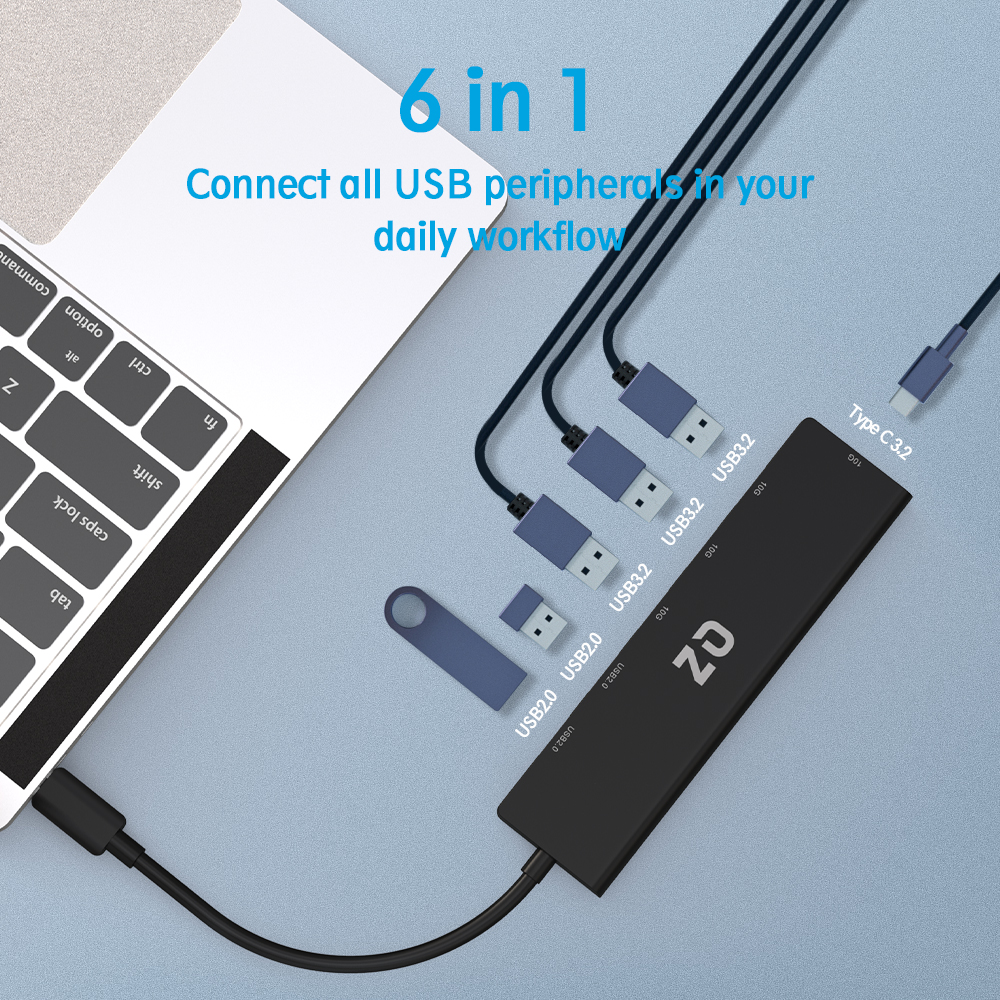 Buy QZ USB 3.2 hub | 3.2 hub 10 Gbps | USB C 3.2 | USB 3.2 hub type c ...