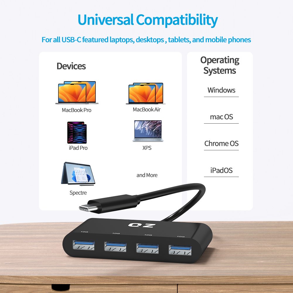 Buy QZ USB hub 3.2 | 3.2 gen 2 hub 10gbps | USB port 3.2 | USB hub 3.2 ...