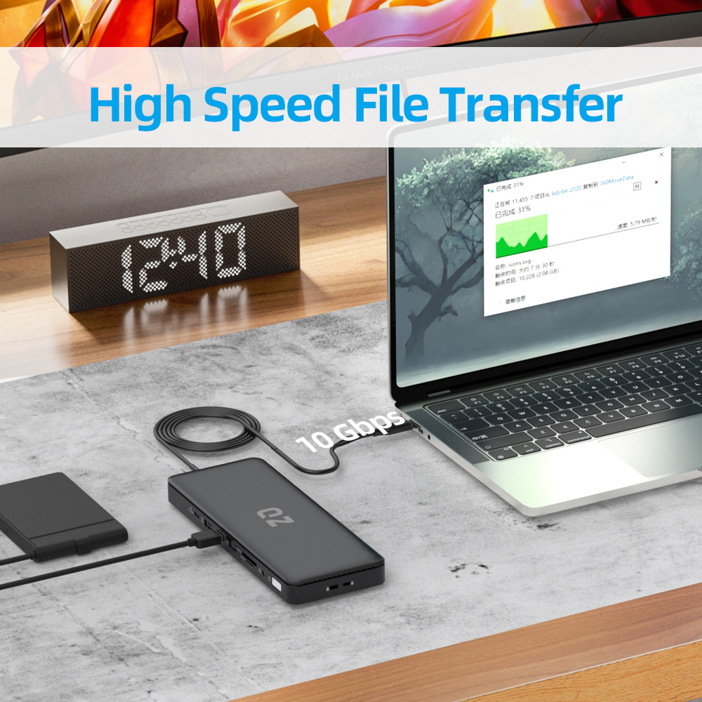 Buy QZ Thunderbolt 4 Dock | Thunderbolt Docking Station | TBT4 Dock ...