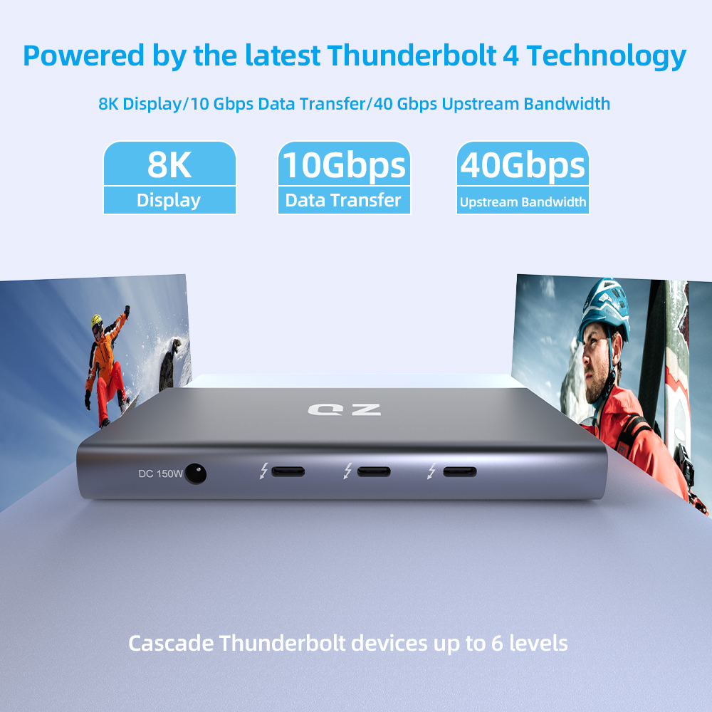 Buy QZ Thunderbolt 4 Hub | Thunderbolt Docking Station | TBT4 Hub ...