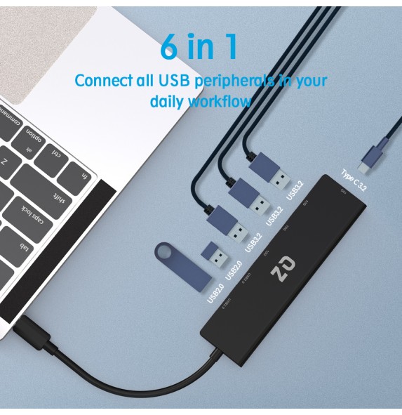 Buy QZ USB 3.2 hub | 3.2 hub 10 Gbps | USB C 3.2 | USB 3.2 hub type c ...